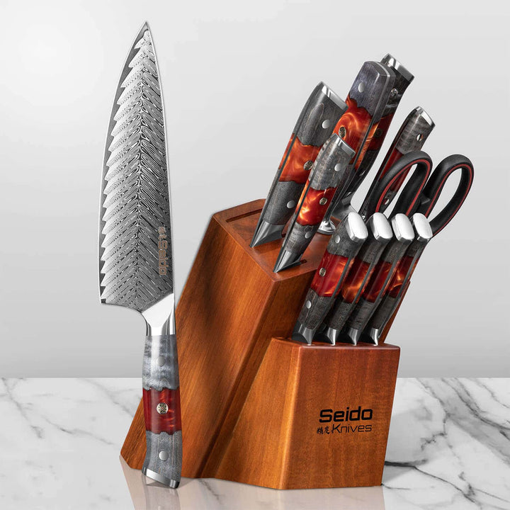 Kitchen Knife Block Sets | VG-10 & Damascus | Seido Knives